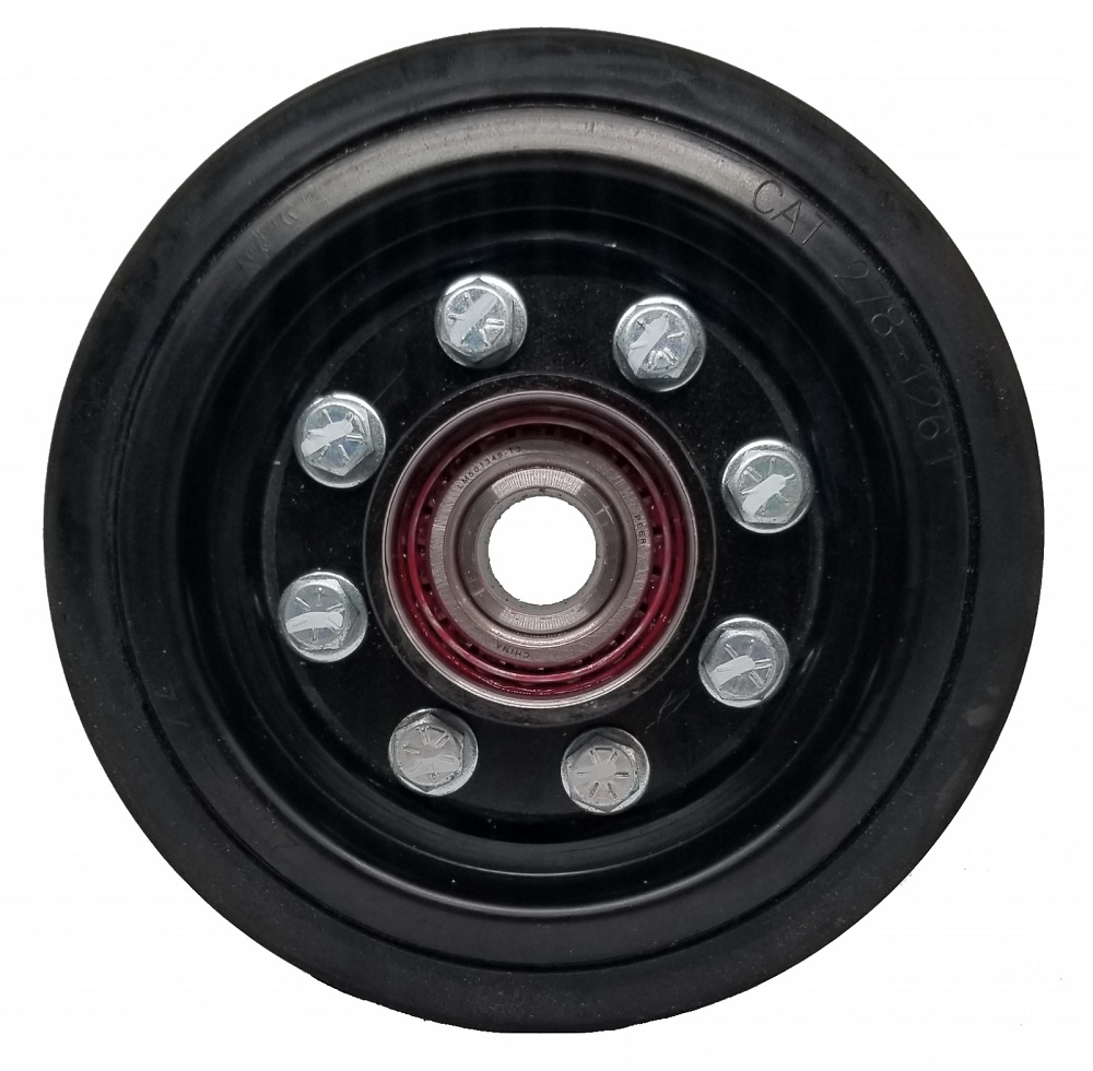 One 10" Rubber Middle Bogie Wheel w/ Hub Fits CAT 257B3 389-7585 ...