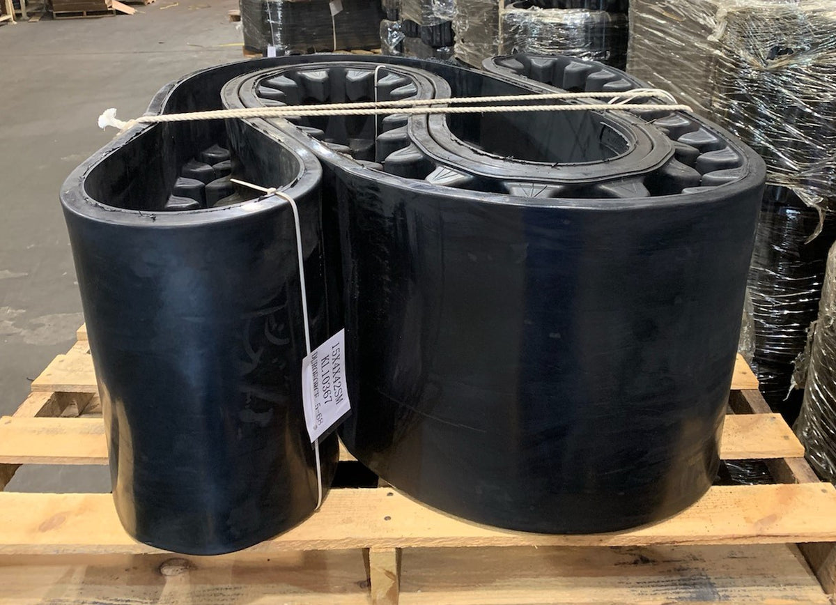 2 DuroForce Smooth Turf Tread Rubber Tracks Fits CAT 247 15X4X42 15" W ...