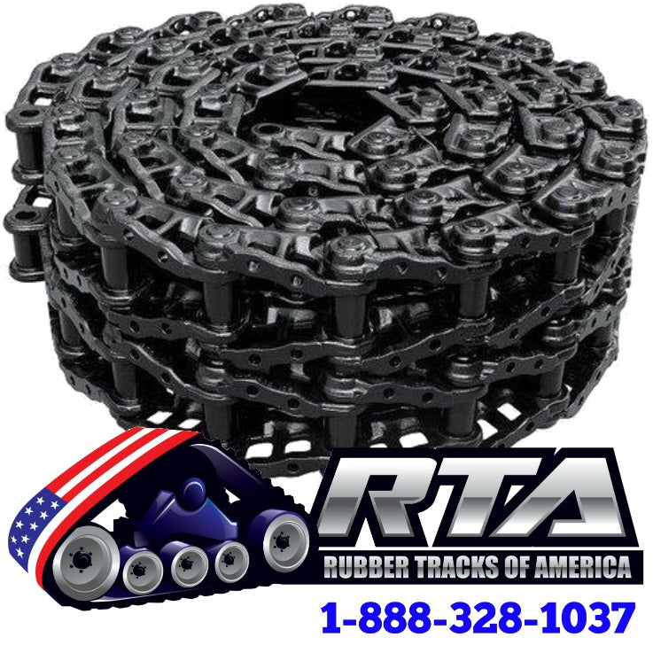 Two 52 Link Greased Track Chains Fits CAT 330B Excavator – Rubber ...
